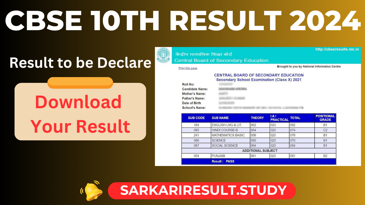 CBSE Class 10th Result 2024 Sarkari Result